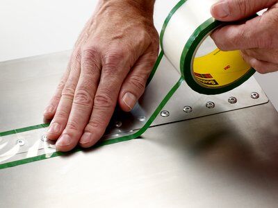 3M™ Riveters Tape 685, Transparent with Green Adhesive, 1 in x 36 yd, 1 ...