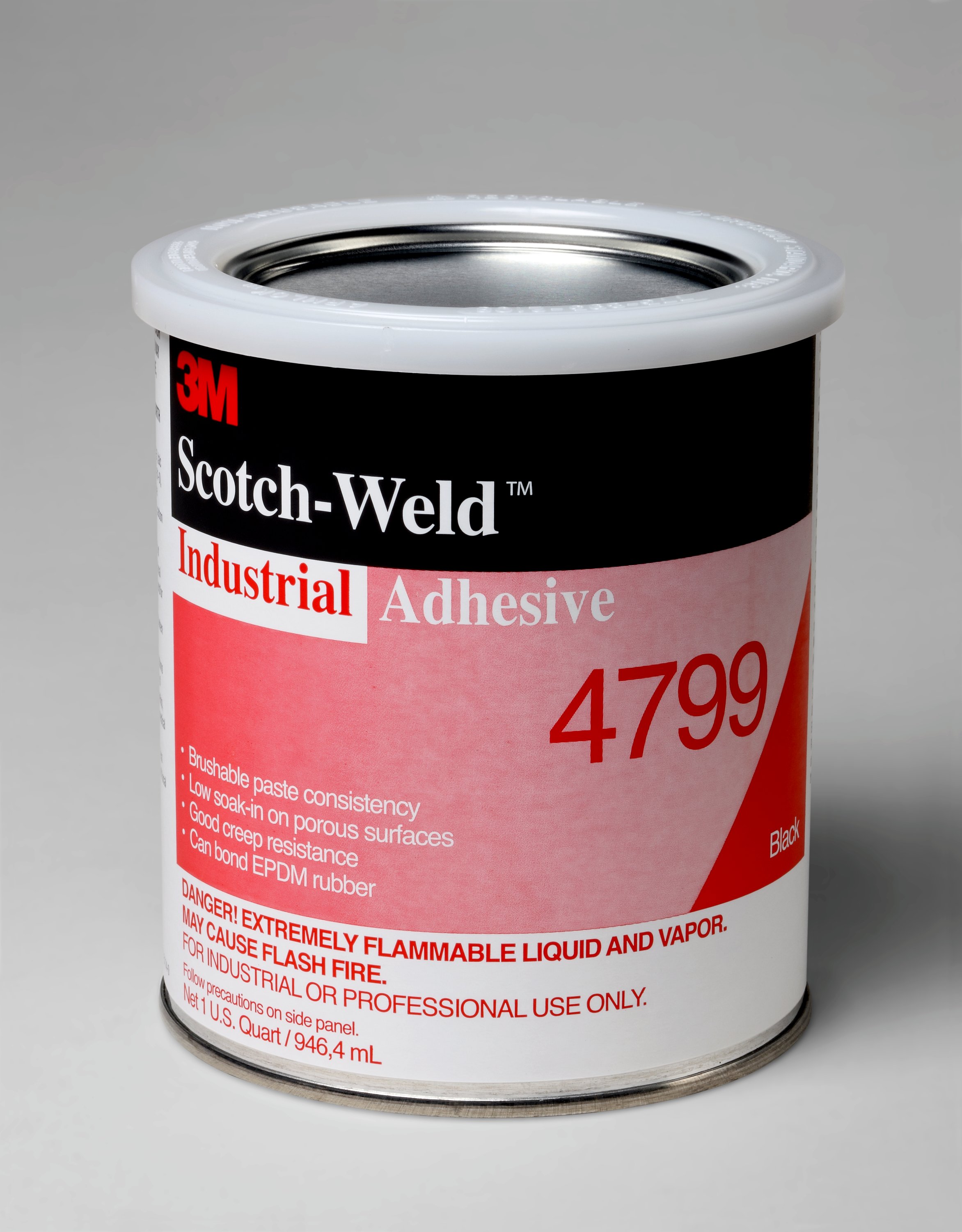 Buy in Bulk: 3M™ Industrial Adhesive 4799 Black, 1 Quart, 12 per case ...