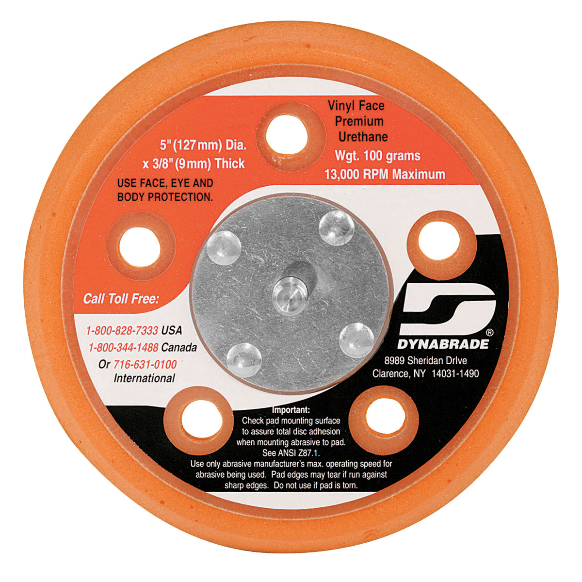 5" (127 mm) Dia. Vacuum Disc Pad, Vinyl-Face | Ward-Kennedy